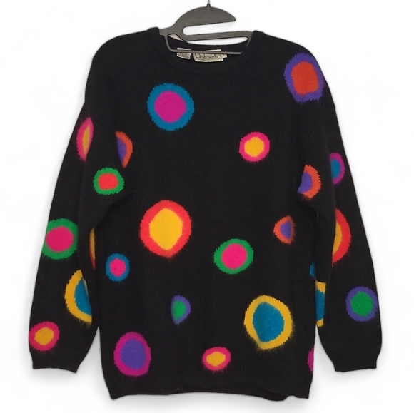 Rafaella | Sweaters | Vintage 9s Pop Angora Sweater Retro Mod Bright ...